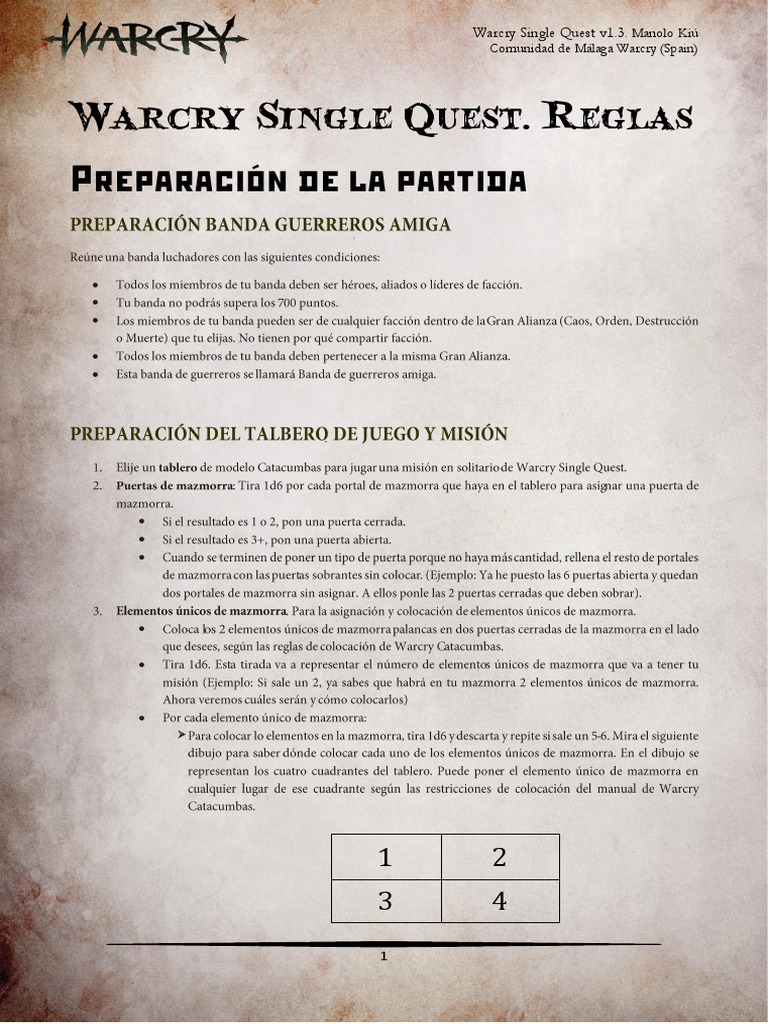 Guía de Juego Warcry Single Quest | PDF