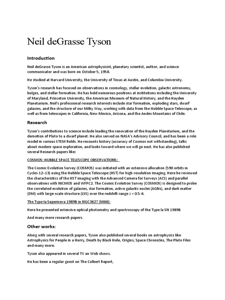Neil DeGrasse Tyson | PDF | Hubble Space Telescope | Galaxy