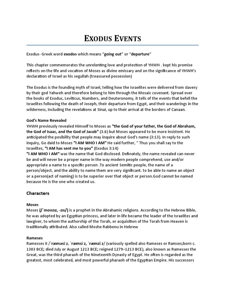 Exodus Events | PDF | Book Of Exodus | The Exodus
