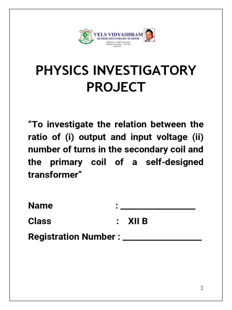 To Investigate Relation Between The Ratio Of Input And Output Voltage And Number Of Turns Of A