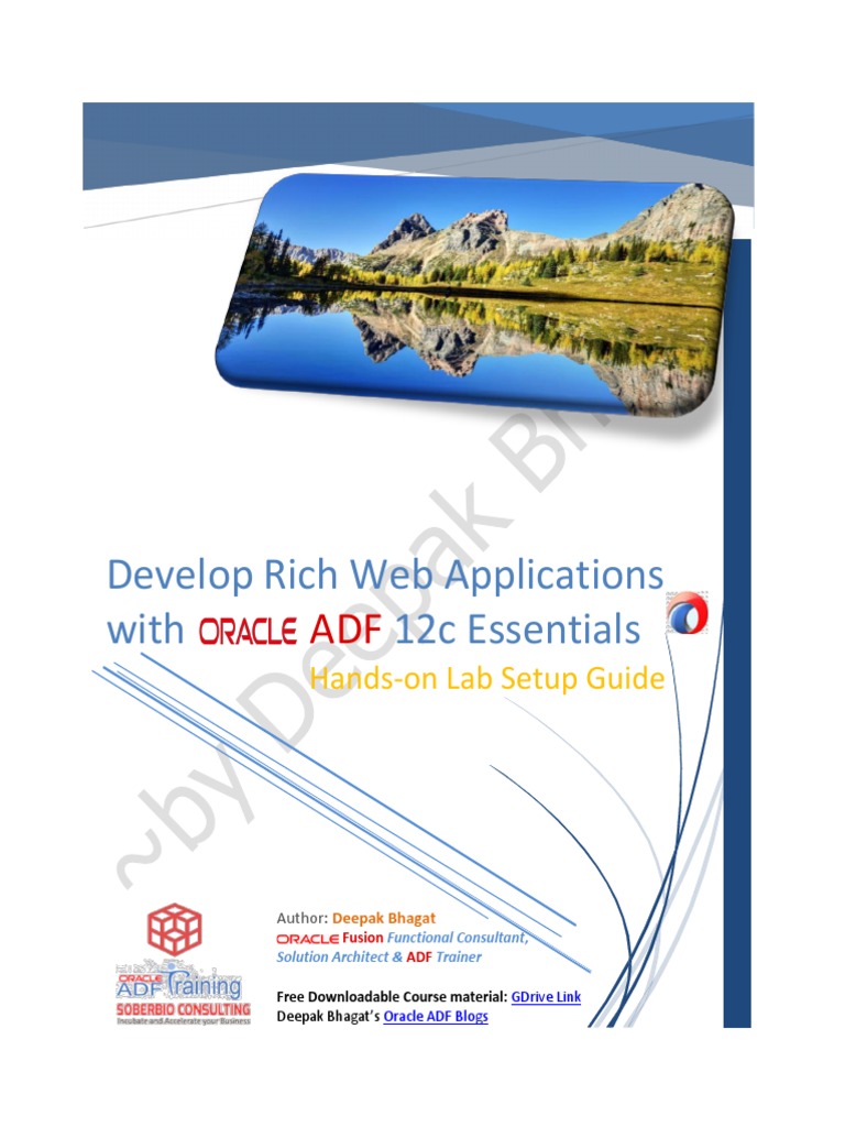 Oracle ADF Training Hands-On Lab Setup Guide | PDF | Java (Programming Language) | Databases