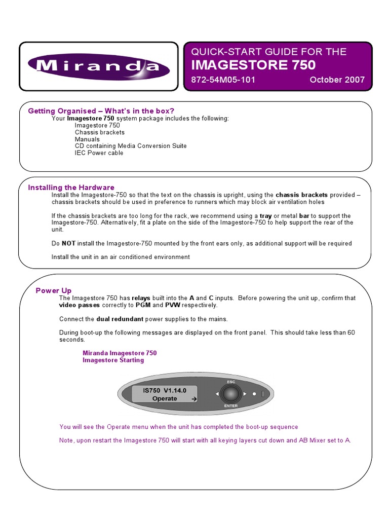 Imagestore 750 - Quick Start Guide | PDF | Ip Address | Telecommunications