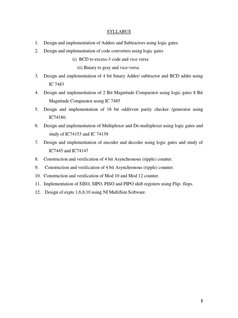 Mrs.v.uma Digital System Design LAB | PDF | Subtraction | Logic Gate Mrs.v.uma Digital System Design LAB | PDF | Subtraction | Logic Gate