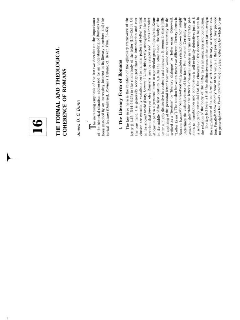 Dunn, James D.G. (1991) - Coherence in Romans | PDF