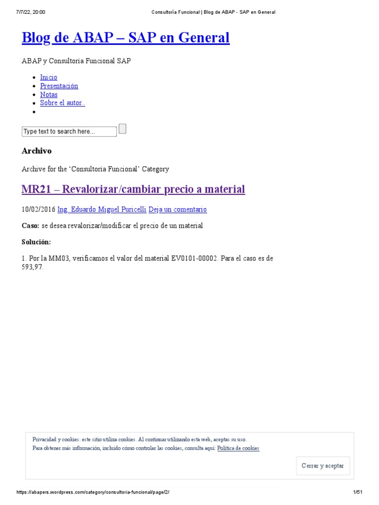 Consultoría Funcional - Blog de ABAP - SAP en General | PDF | Cookie HTTP | Blog