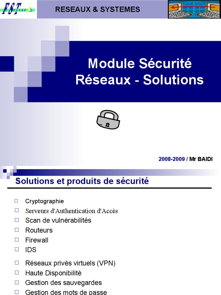Module Sécurité Réseaux | PDF | Sécurité de la couche de transport ...