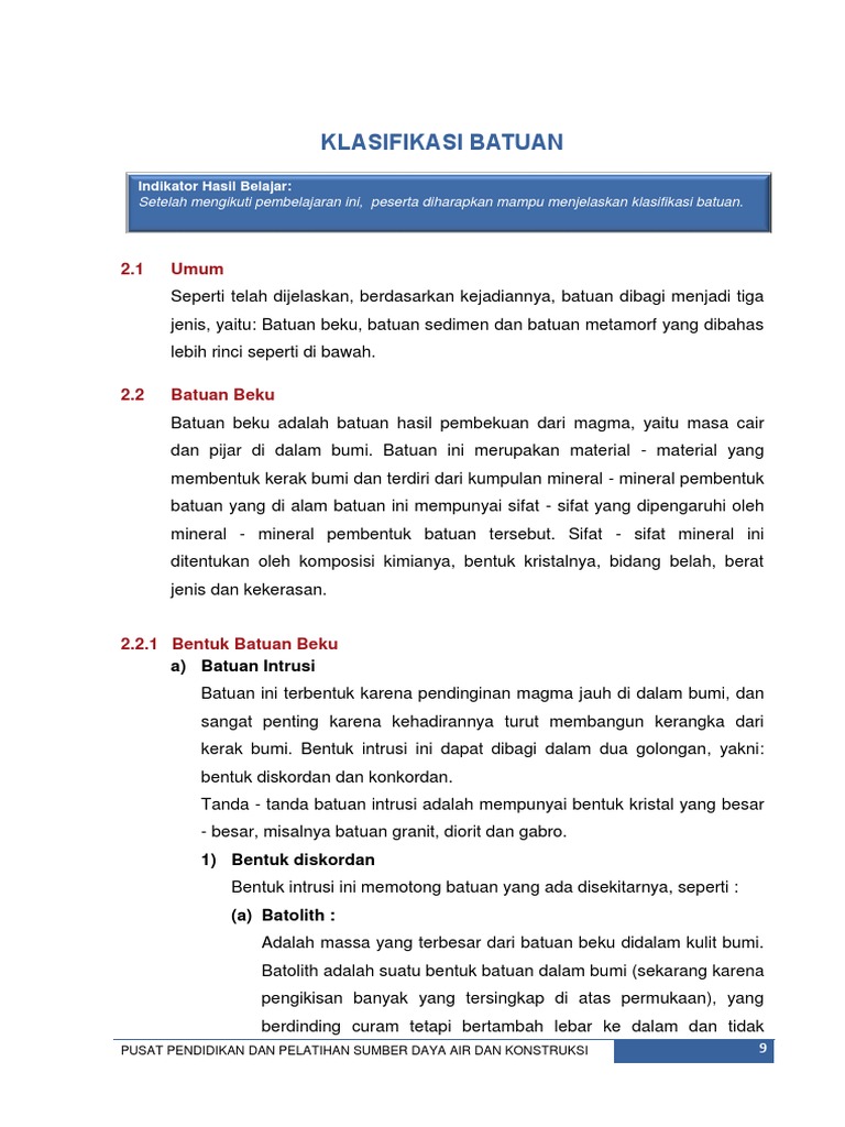 Klasifikasi dan Ciri Batuan Beku | PDF