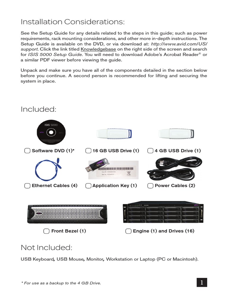 Avid ISIS5000 Quick Start | PDF | User (Computing) | Network Switch