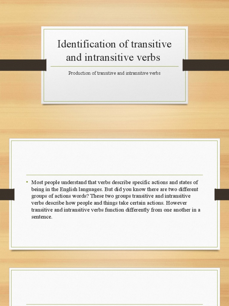 Understanding the Difference: Identifying Transitive and Intransitive ...