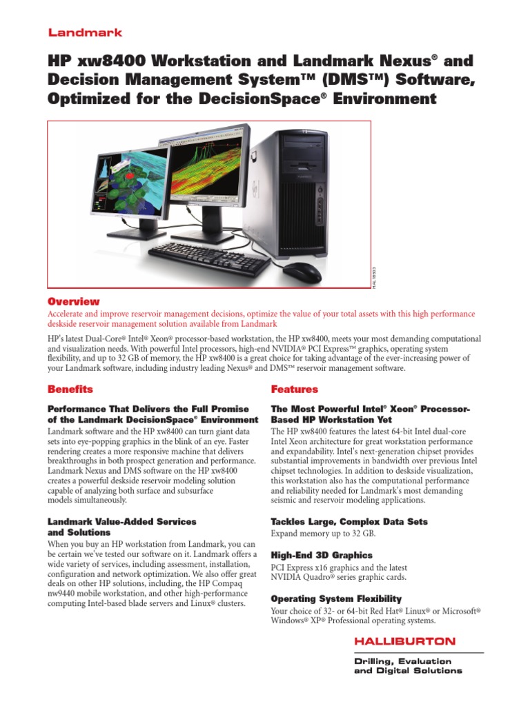 HP Xw8400 Workstation and Landmark Nexus and Decision Management System ...