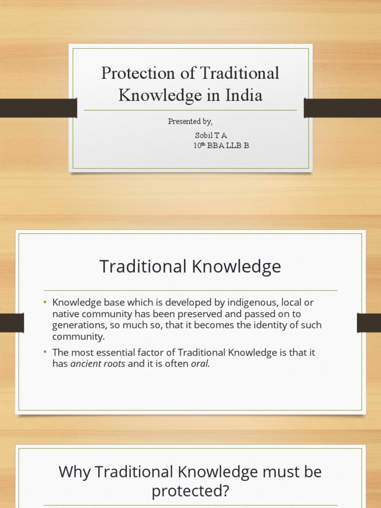Protection of Traditional Knowledge in India | PDF