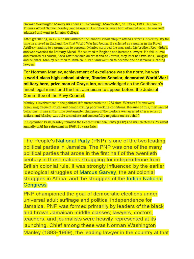 Norman Washington Manley | Download Free PDF | Government
