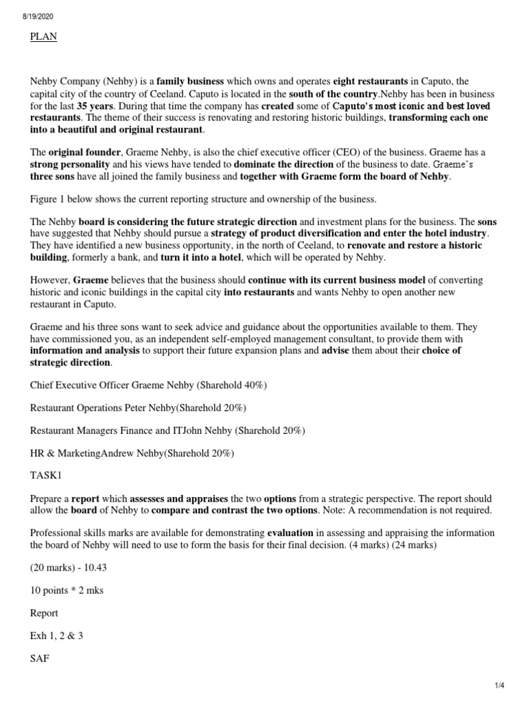 SBL - Answer Script | PDF | Restaurants | Diversification (Finance)