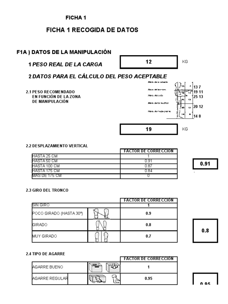 Ecuacion Niosh para Cargas | PDF | Masa | Cantidades fisicas