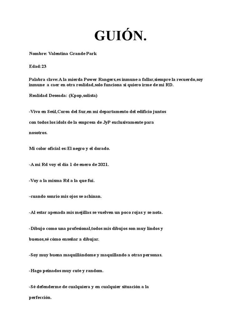 Kpop Guión Ejemplo. | PDF | Bailes | Canciones