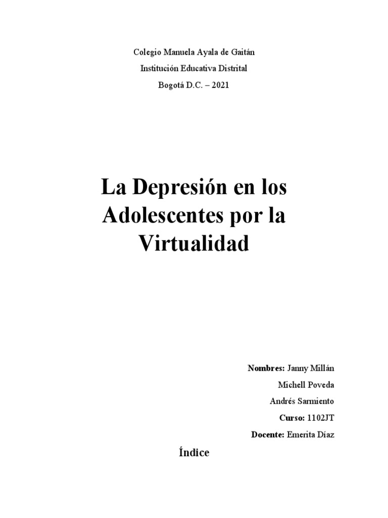 Causas de la Depresión en Adolescentes | PDF