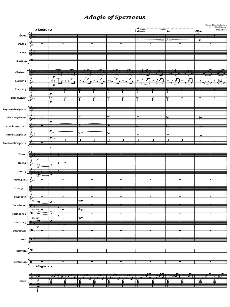 Spartacus - Full Score | PDF | Orchestras | Musical Instruments