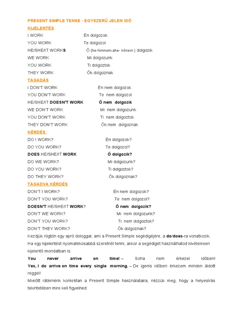 Present Simple Vs Present Progressive | PDF