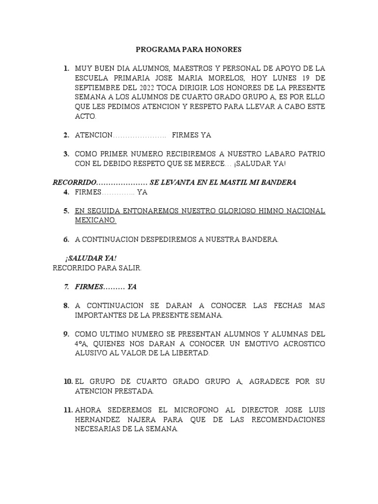 Programa para Honores | PDF