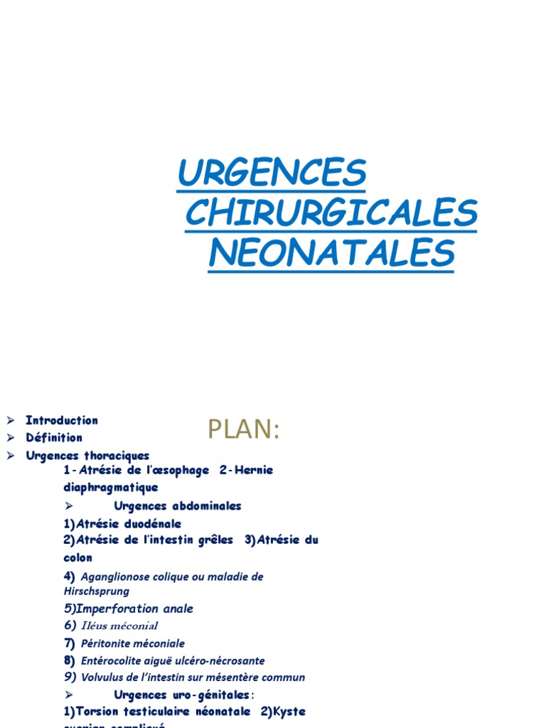 Urgences Chirurgicales Neonatales | PDF | Maladies et troubles humains | Causes de décès