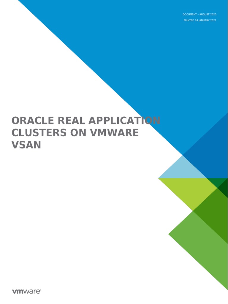 Oracle Rac On Vmware Vsan Pdf Computer Cluster Databases