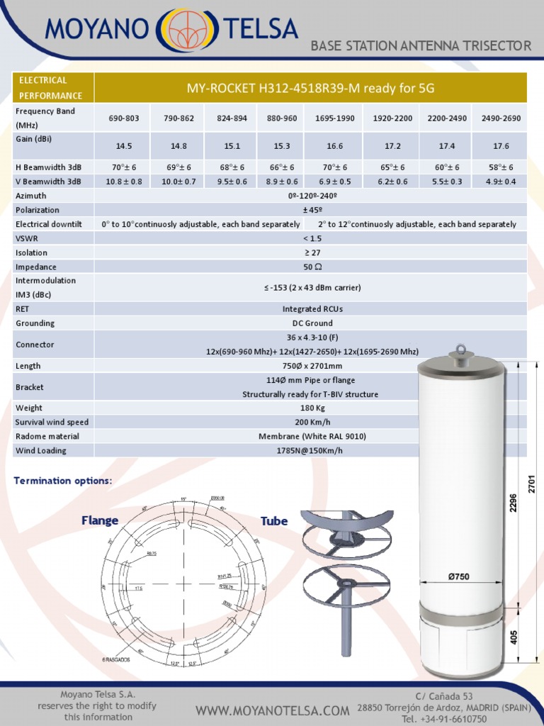 MY-ROCKET-H312-4518R39-M +5G - VERSION - 2019 Con Hoja Catalogo Antena ...