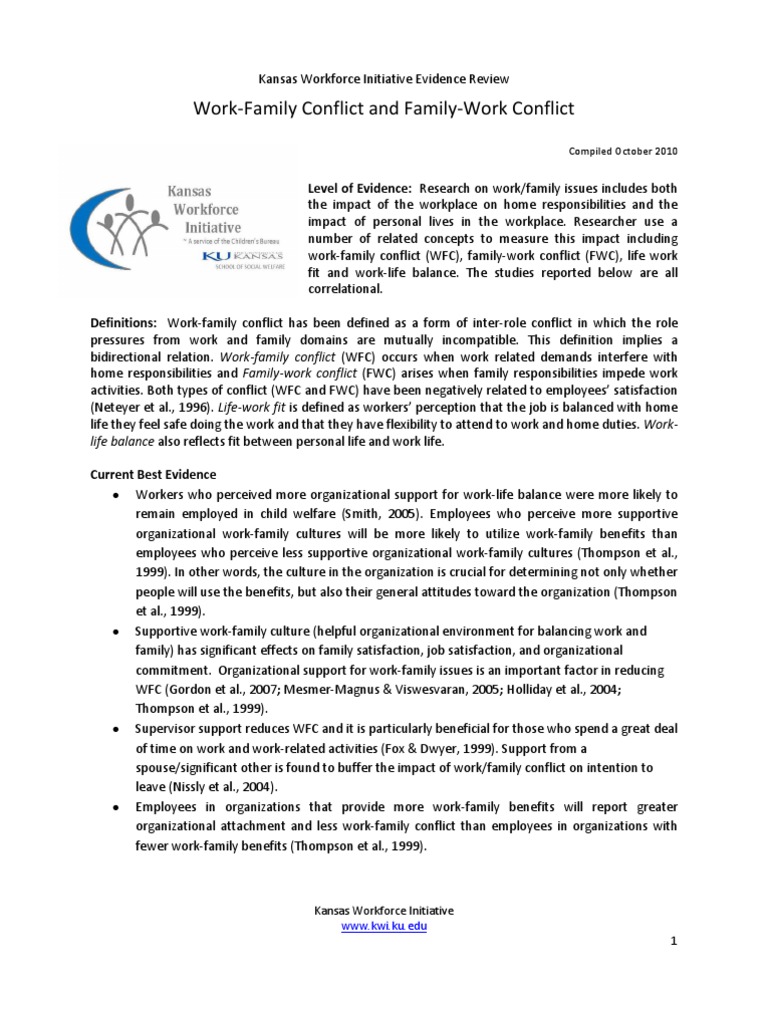 Work-Family Conflict Insights and Solutions | PDF | Work–Life Balance ...