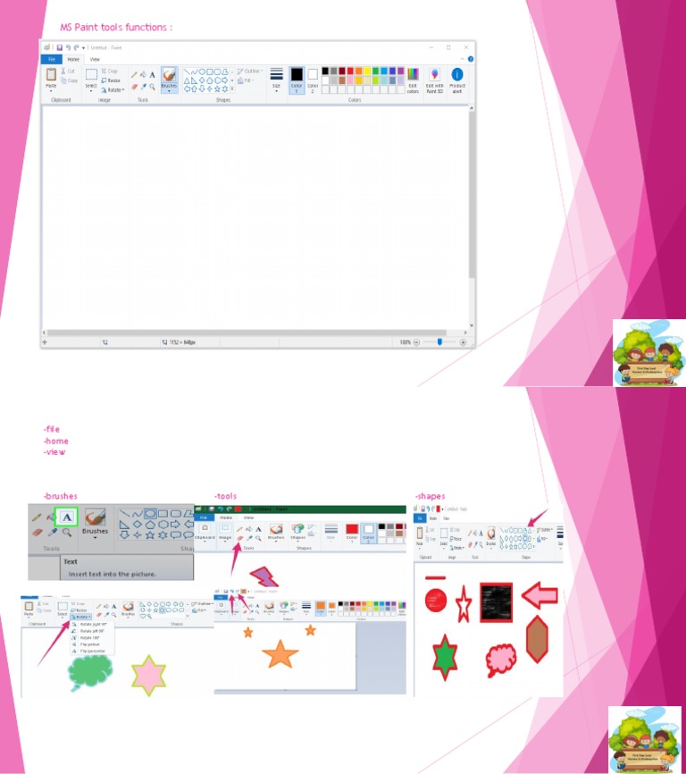 MS Paint Tools and Functions Overview | PDF