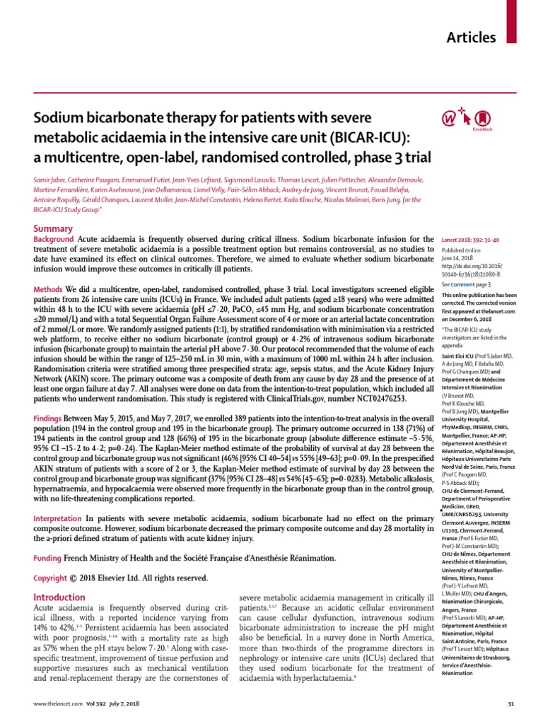 Bicar Icu | PDF | Creatinine | Sepsis