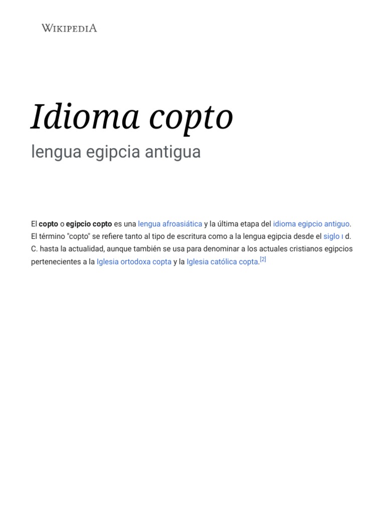 El idioma copto: historia y escritura | PDF | Cognición | Escritura
