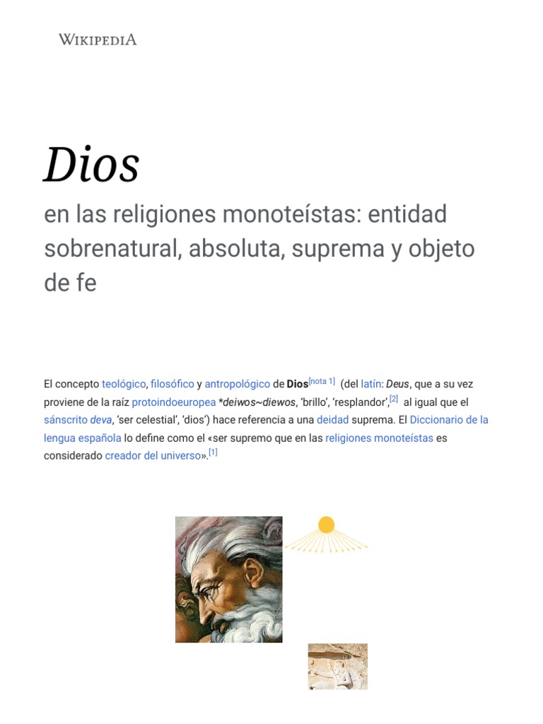 Dios - Wikipedia, La Enciclopedia Libre | PDF | Dios | Nombres de Dios ...