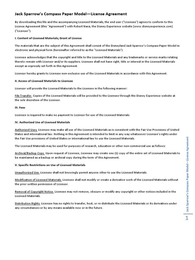 Disney Brujula Jack Sparrow Inst | PDF | License | Copyright Infringement