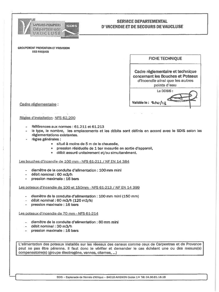 NFS 62 Incendie - Fiche Technique | PDF