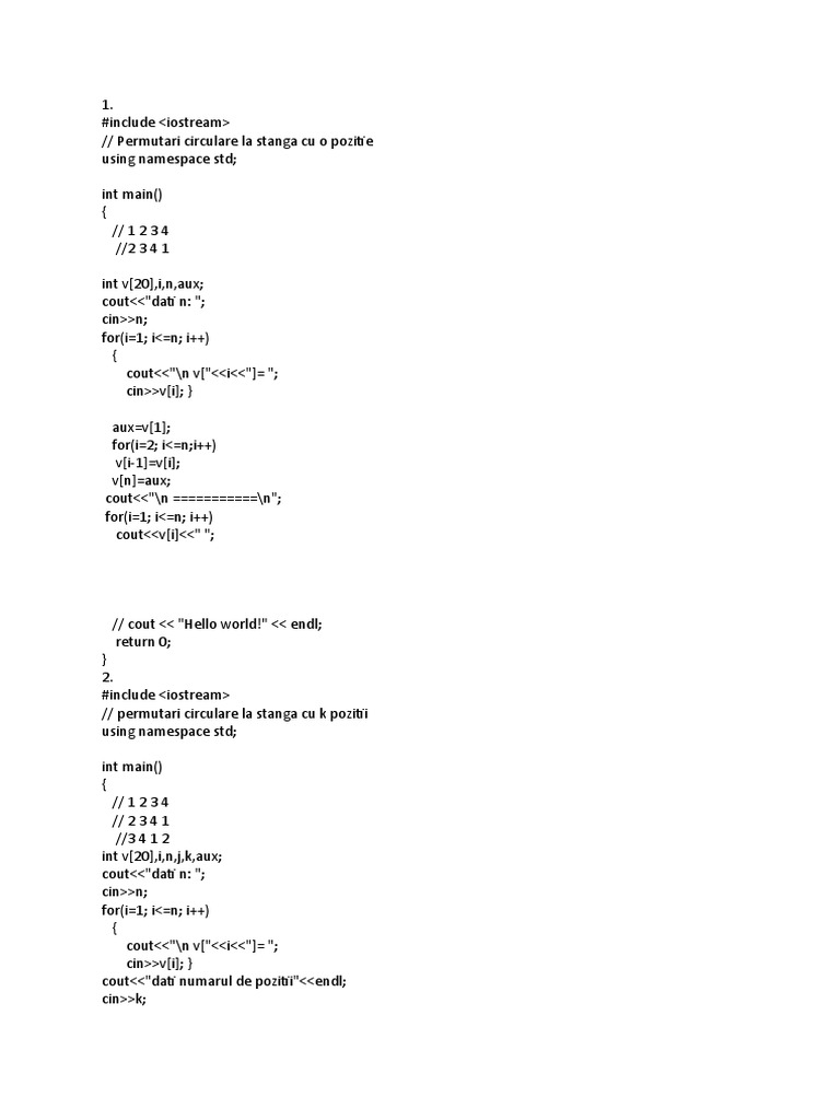 Permutari Circulare La Stanga | PDF