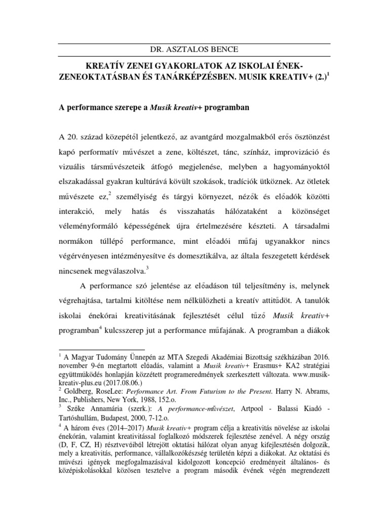 Asztalos Bence-Kreativ Zenei Gyakorlatok | PDF