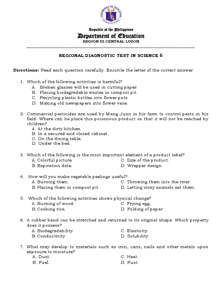 Science 5 - Test Questionnaire | PDF | Pollination | Flowers