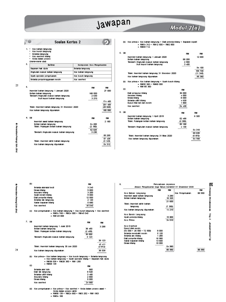 Jawapan Modul 7 A | PDF