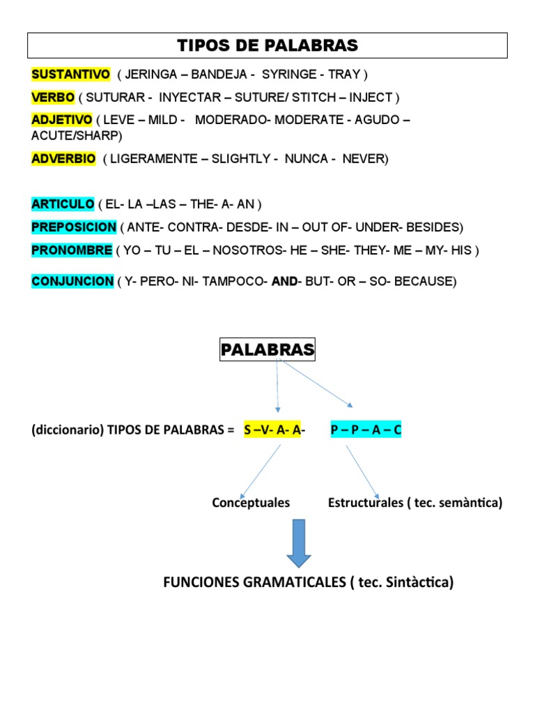 Tipos de Palabras | PDF