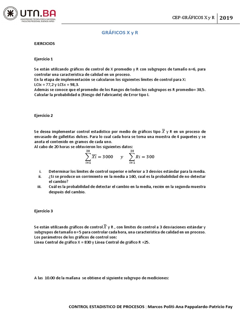 02 Graficos X y R | PDF | Estadística | Desviación Estándar