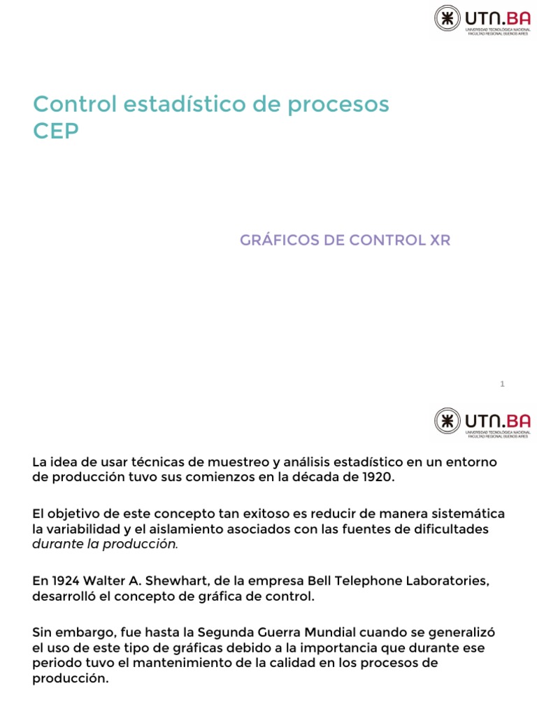 04 Gráficos de Control XR | PDF | Desviación Estándar | Media