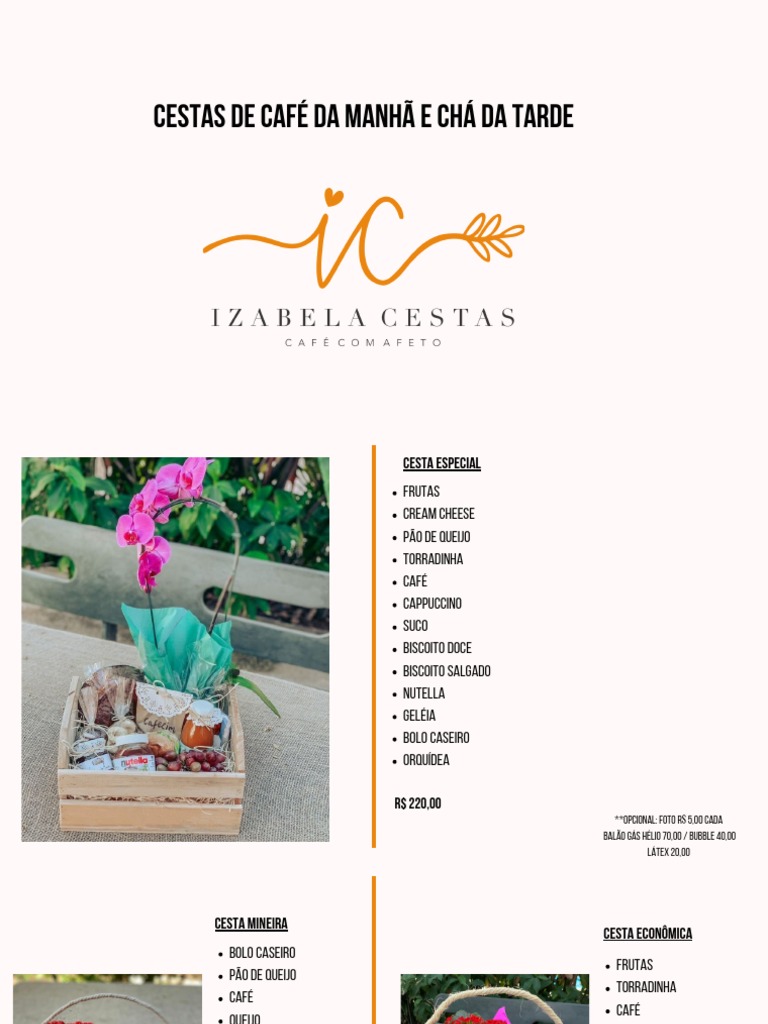 Catálogo Izabela Cestas Atualizado 2022 | PDF | Alimentos | Comidas e bebidas