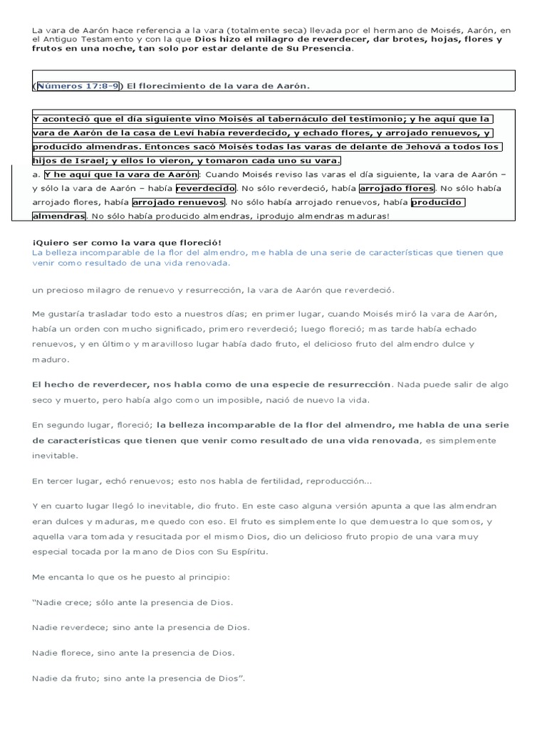 La Vara de Aarón Hace Referencia A La Vara | Descargar gratis PDF | Moisés