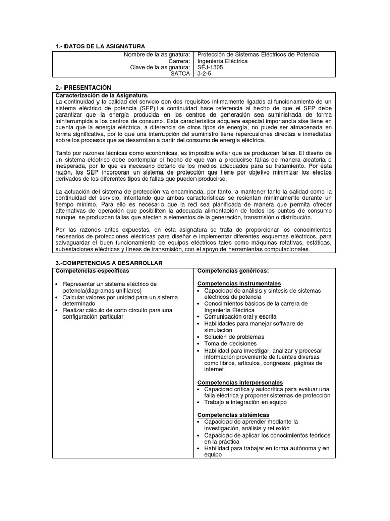 Proteccin de Sistemas Elctricos de Potencia MOD. SISTEMAS ELECTRICOS DE ...