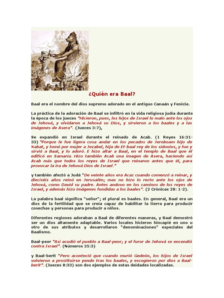 Quién Era Baal | PDF | Elijah | Libros de reyes