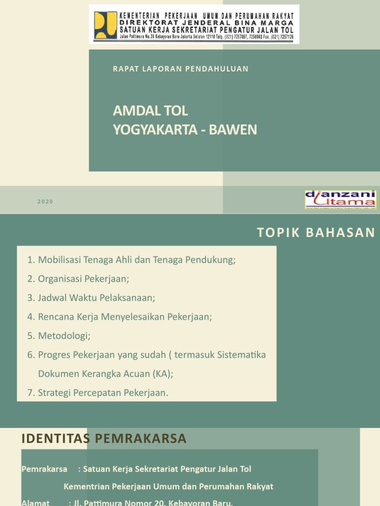 Rapat Laporan Pendahuluan Amdal Tol Jog - Bawen (Revisi Pasca Rapat) | PDF