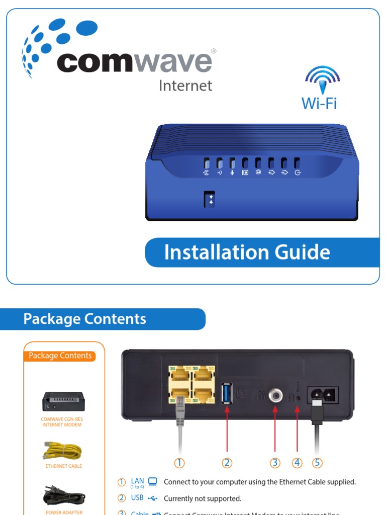 Home Modem - Internet - Installation - Guide - CGN-RES | PDF | Modem ...