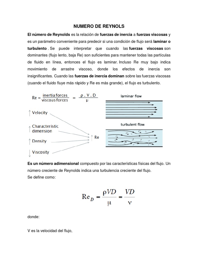 Numero de Reynols | PDF | Numero Reynolds | Viscosidad