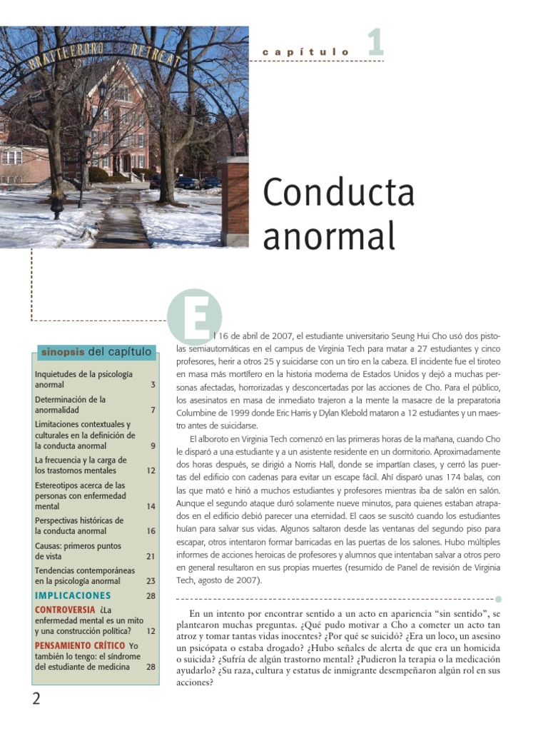 Explorando la conducta anormal: perspectivas sobre la psicología, el ...