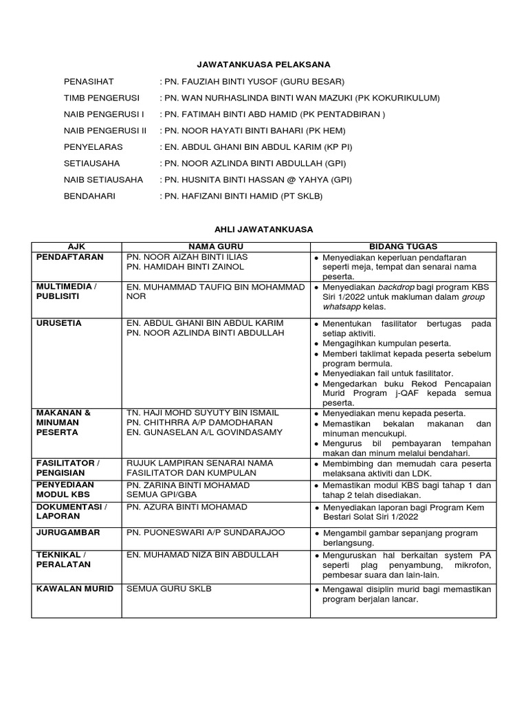 Ajk KBS 2022 Terkini | PDF