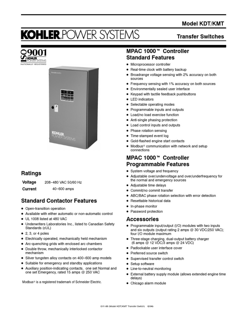 Mpac1000 Spec | PDF | Fuse (Electrical) | Switch